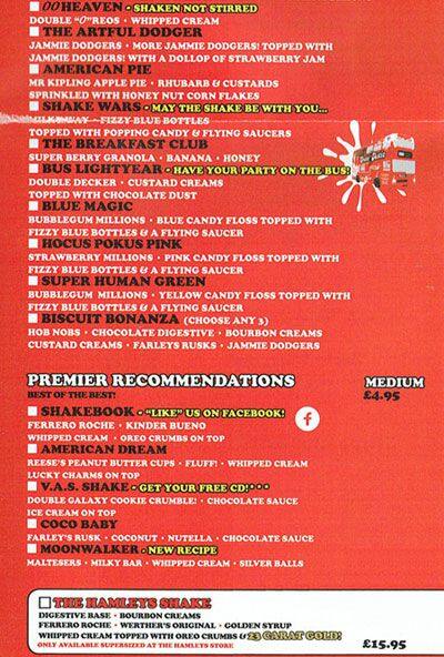 Menu at ShakeTastic pub & bar, Wembley, Wembley Park Boulevard