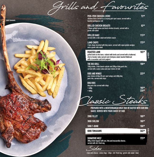 Menu at News Cafe Town Square, Roodepoort