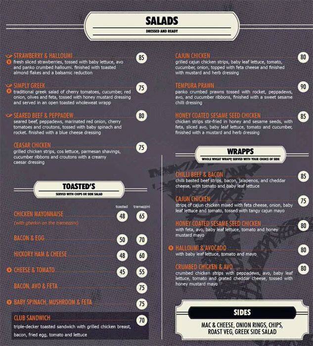 Menu at News Cafe Gold Reef City, Johannesburg South