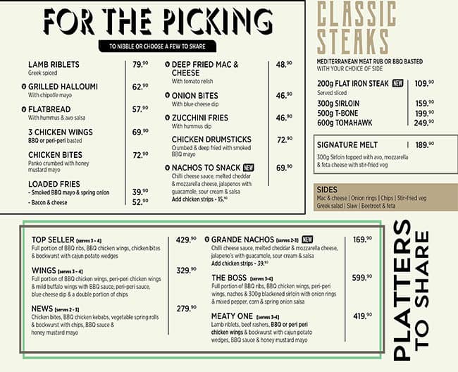 Speisekarte von News Cafe Rivonia, Sandton, Rivonia