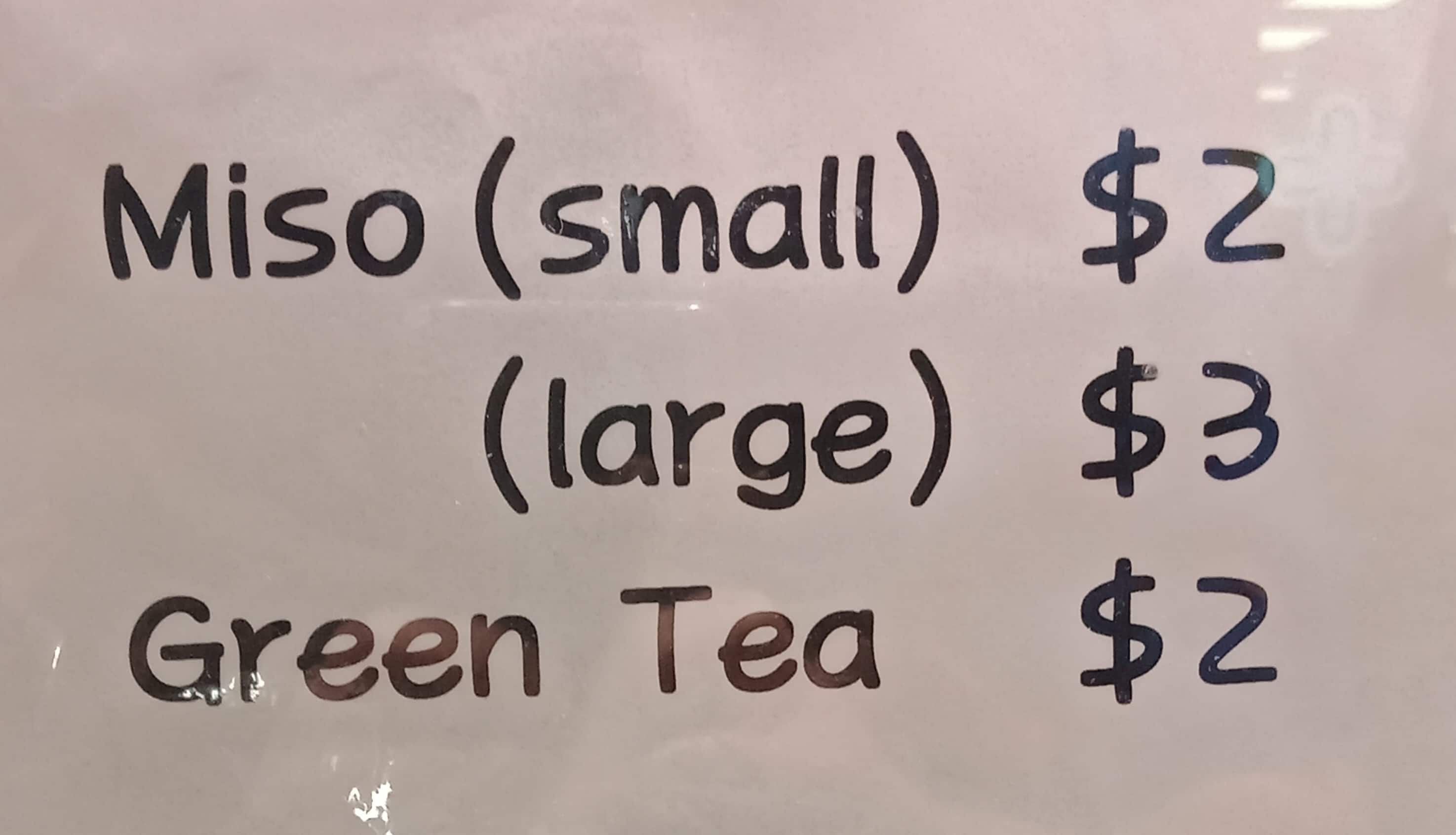Menu at Sen Sushi restaurant, Auckland, Glenfield Mall Westfield