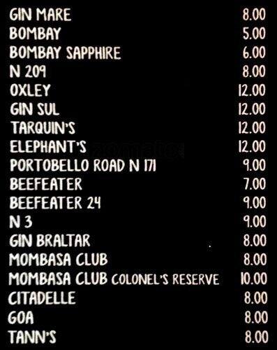 Menu em Hemingway's Ericeira Bar Café, Ericeira