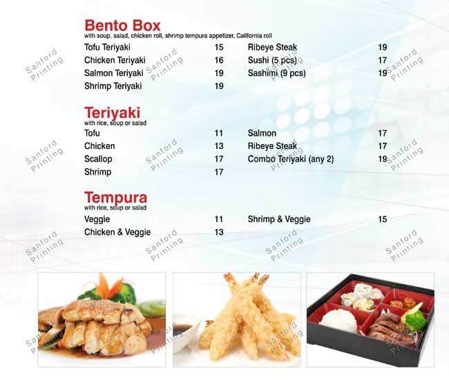 Menu at Taka Asian Fusion restaurant, Merrick