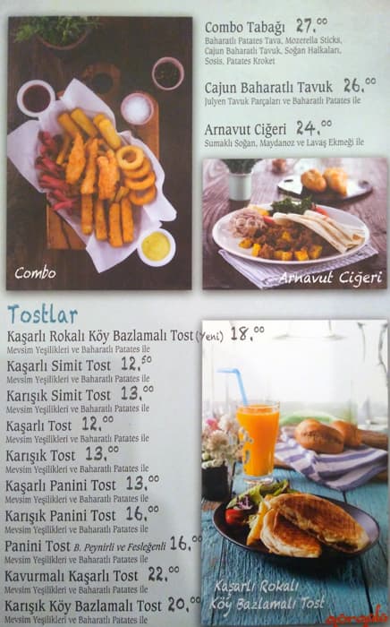 Menu at Görgülü Pastanesi, Istanbul, Acibadem Caddesi