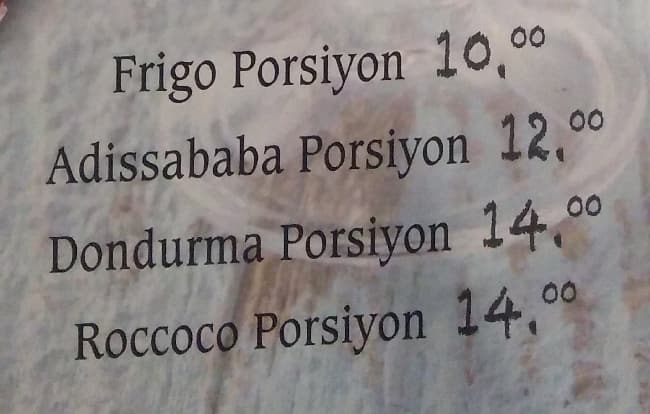 Menu at Görgülü Pastanesi, Istanbul, Acibadem Caddesi