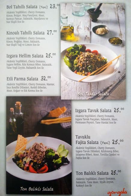 Menu at Görgülü Pastanesi, Istanbul, Acibadem Caddesi