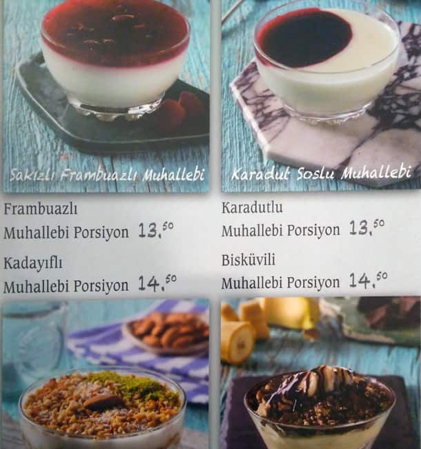 Menu at Görgülü Pastanesi, Istanbul, Acibadem Caddesi