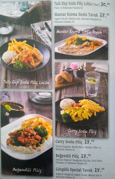 Menu at Görgülü Pastanesi, Istanbul, Acibadem Caddesi