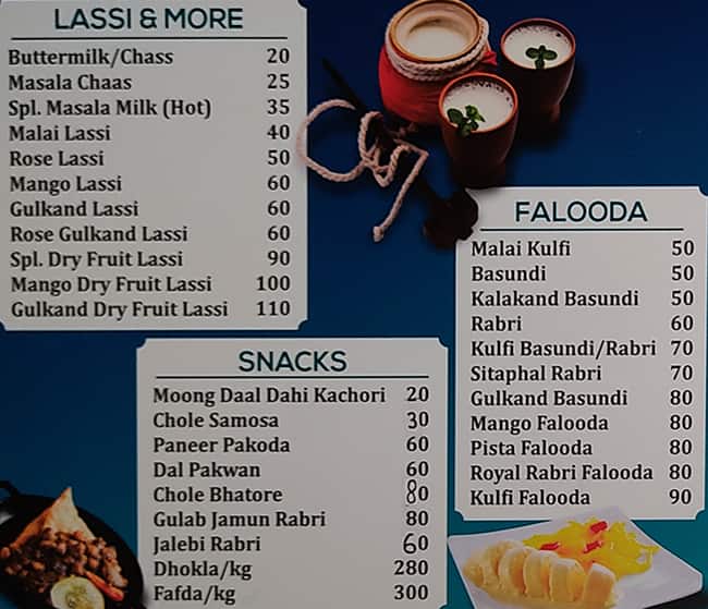 Menu at Kailash Dairy Farms, Pune