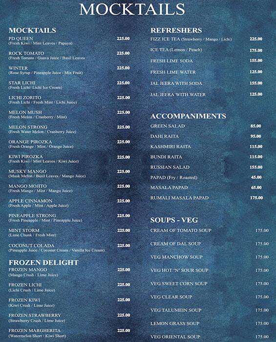 Menu at Persian Darbar Pune, Pune