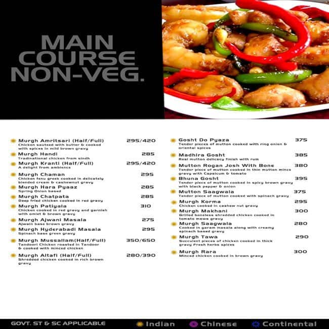 Menu at Ambience All Day Dining, Mumbai