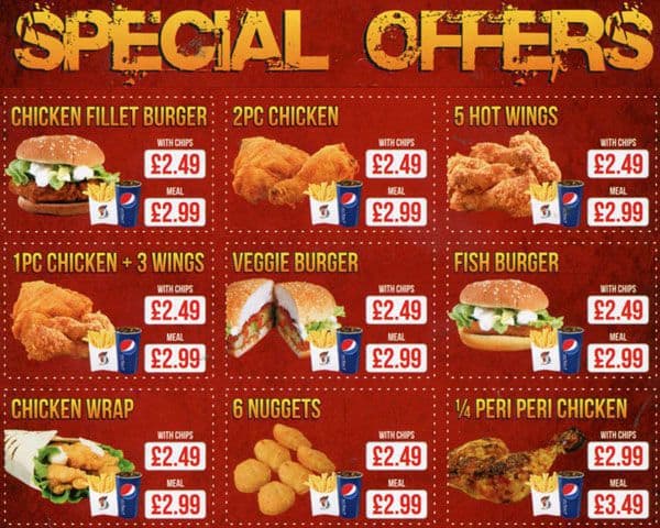 Menu at What a Chicken restaurant, London, 5 Putney Hill