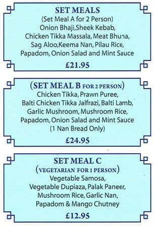 Menu at Bollywood Spice restaurant, Upminster, 197 St. Marys Ln