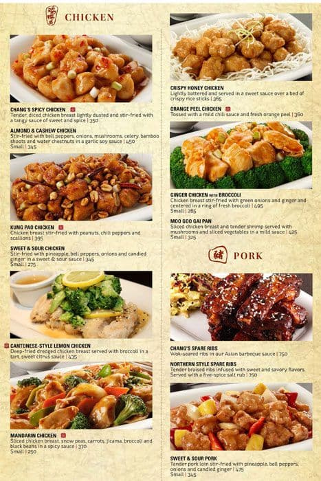 Menu at P.F. Chang's restaurant, Taguig, Ground Floor