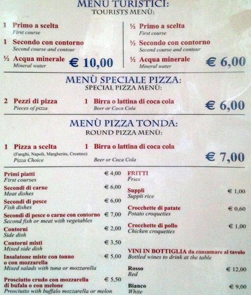 Menu at Non Solo Pizza pizzeria, Rome, Via degli Scipioni