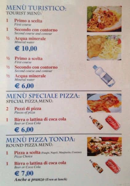 Menu at Non Solo Pizza pizzeria, Rome, Via degli Scipioni