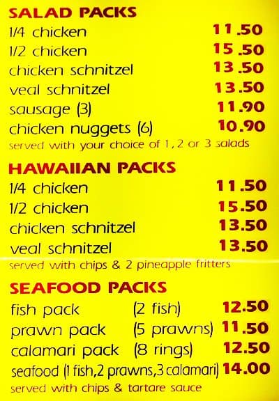 Menu at Magill BBQ Chickens, Magill