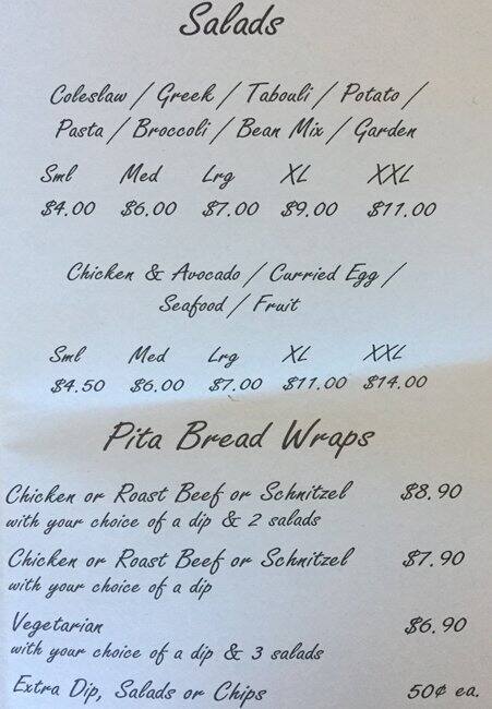 Menu at Chooks Corner fast food, Caulfield