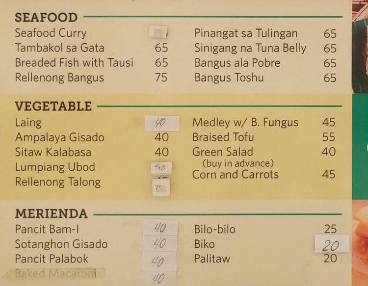 Menu at Namit Gid restaurant, Pasig