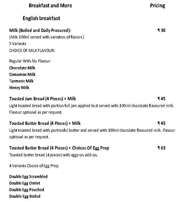 Menu of Bangalore To Kolkata, Dhakuria, Kolkata