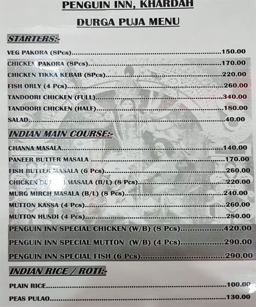 Penguin Inn Menu, Menu for Penguin Inn, Khardah, Kolkata - Zomato