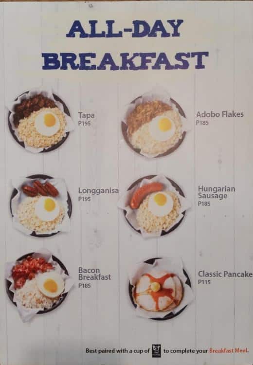 Army Navy Menu, Menu for Army Navy, Bonifacio Global City, Taguig City ...