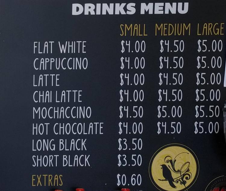 Menu at Wild Grain Bakery Silverdale, Auckland