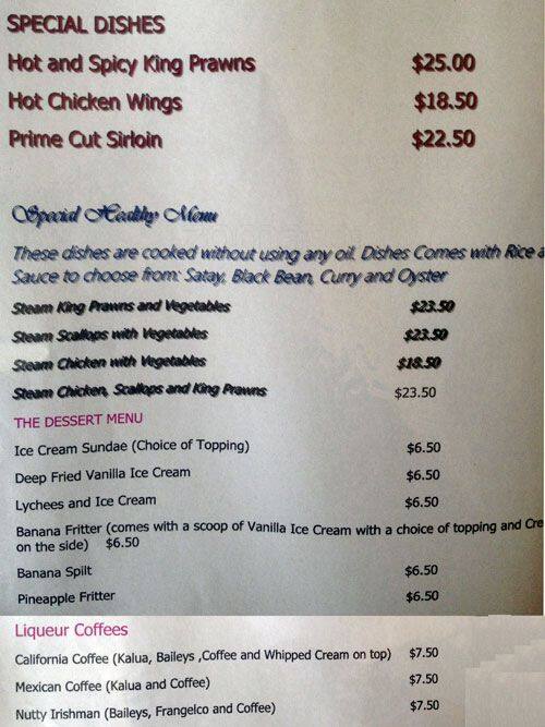 Menu at Silverstream Bakery, Upper Hutt