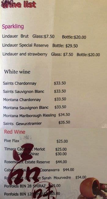Menu at Silverstream Chinese Restaurant, Lower Hutt