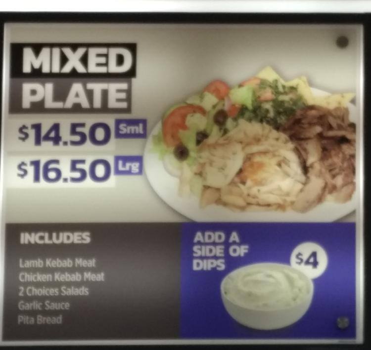 Menu at Kebab World pub & bar, Melbourne, 385 Bourke St