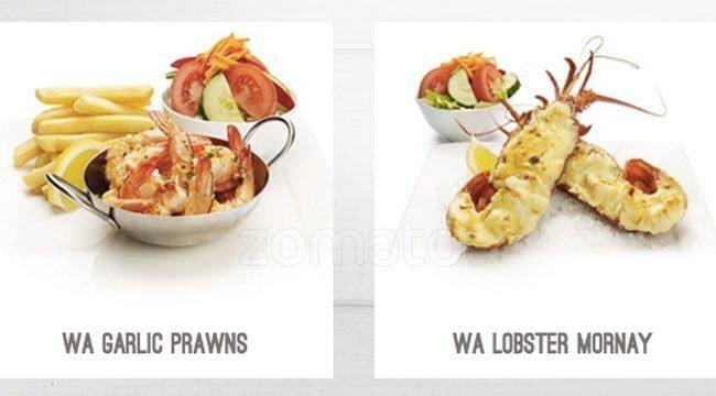 Menu at Kailis Fishmarket Cafe, Fremantle