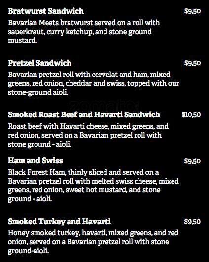 Menu at Die Bierstube pub & bar, Seattle