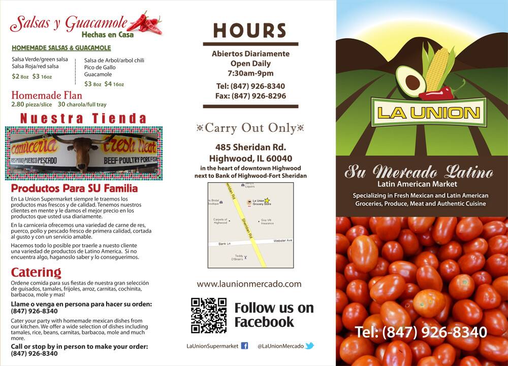 Menu at La Union Supermarket restaurant, Highwood