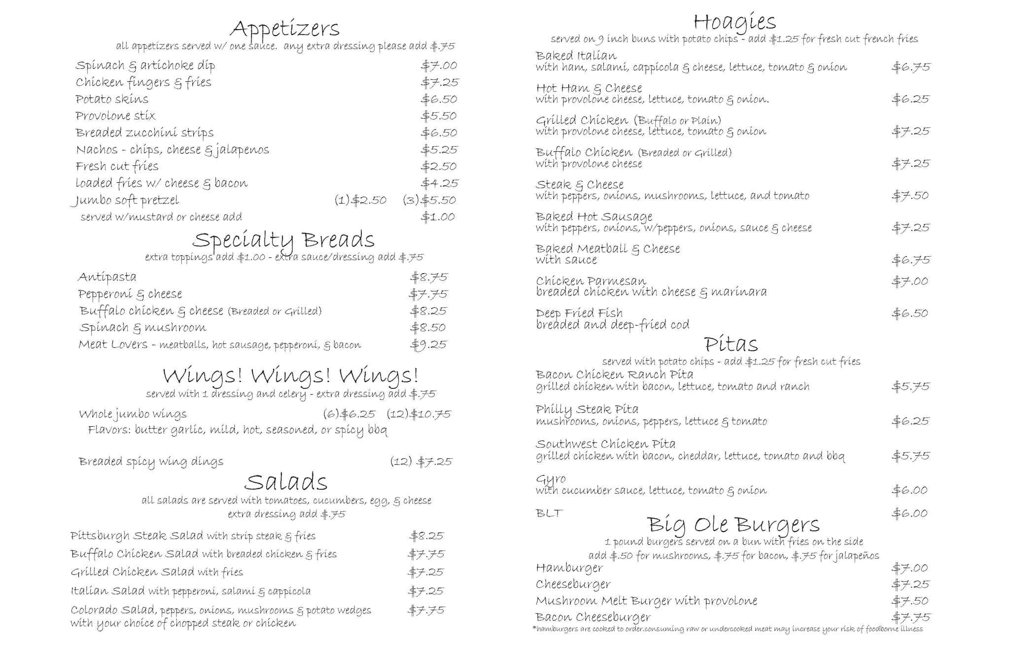 Menu at James Street Tavern pub & bar, Monroeville, James St # 2