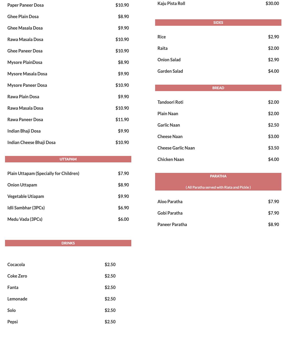 Menu at Mithai Junction Blacktown restaurant, Blacktown