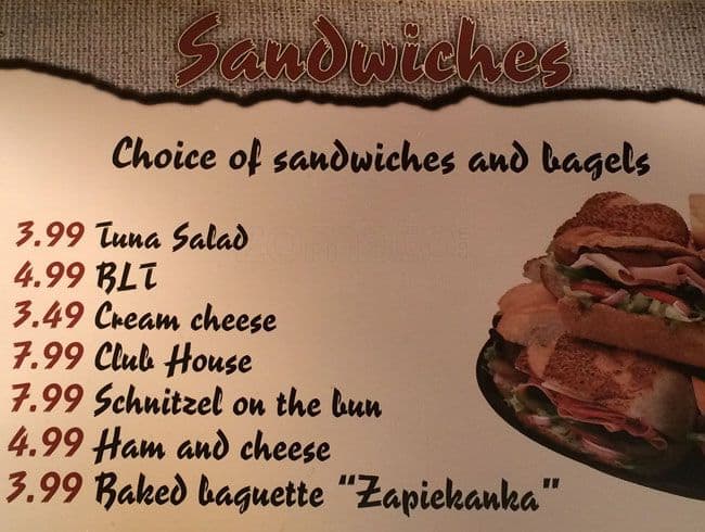 Menu at Caffe Prego cafe, Mississauga