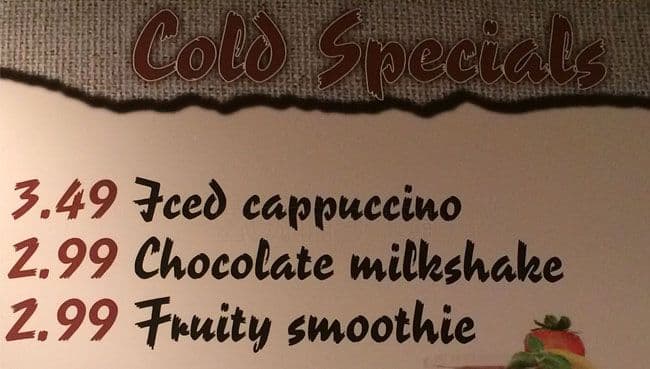 Menu at Caffe Prego cafe, Mississauga