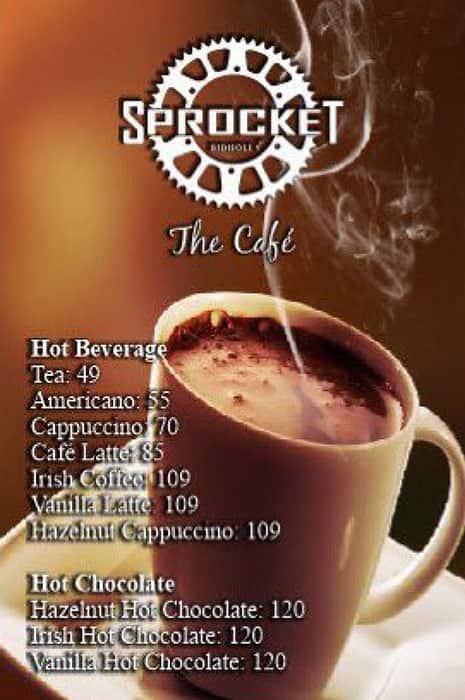 Menu at Sprocket Cafe, Dehradun