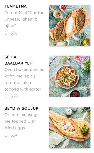 Menu at Grand Beirut restaurant, Abu Dhabi