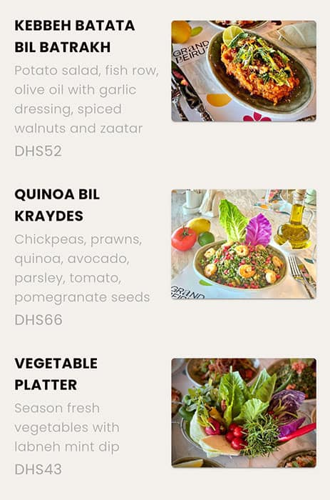 Menu of Grand Beirut, Al Maqtaa, Abu Dhabi
