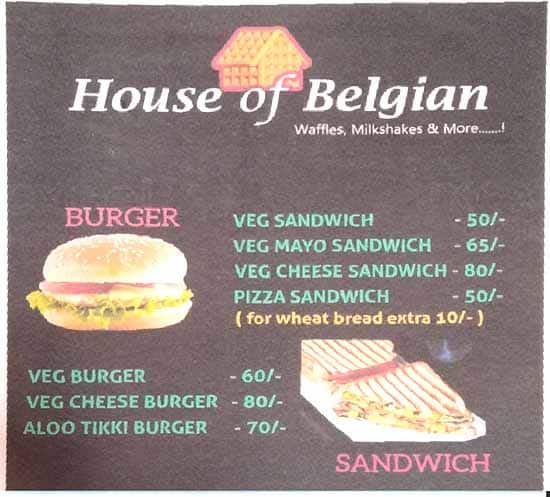 Menu at House Of Belgian, Bengaluru