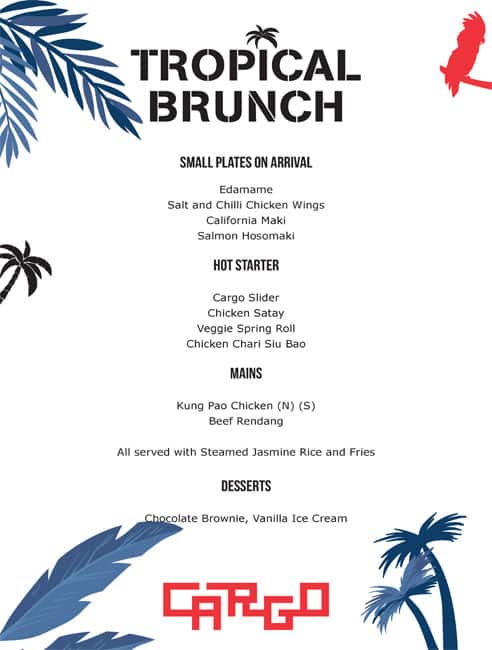 Menu of Cargo, Dubai Marina, Dubai