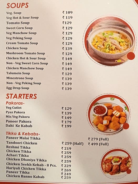 Menu of The House Of Khatirdari, Gomti Nagar, Lucknow