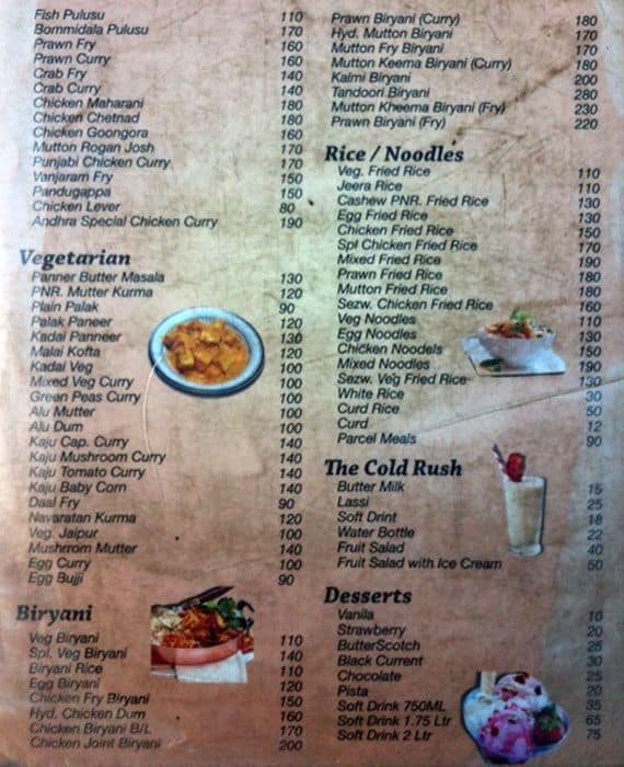 Satyam Multicuisine Restaurant a Vizag: Foto del Menu con Prezzi - Zomato