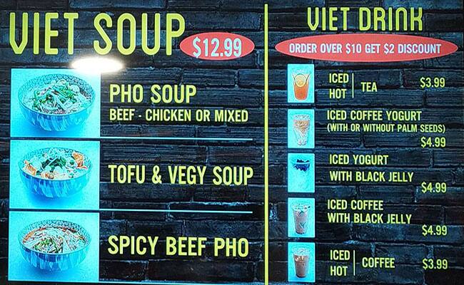 Menu at Hoi An restaurant, Melbourne