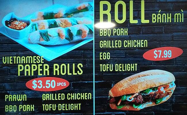 Menu at Hoi An restaurant, Melbourne