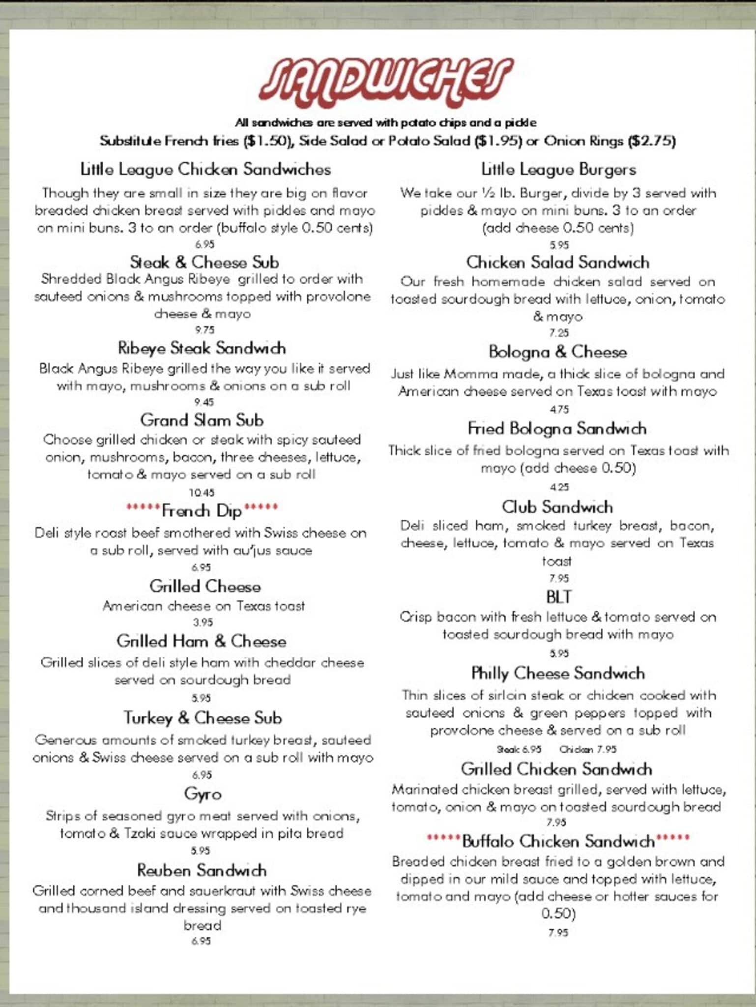 Menu at 3rd Base Grill pub & bar, Huntsville, Hwy 72 E