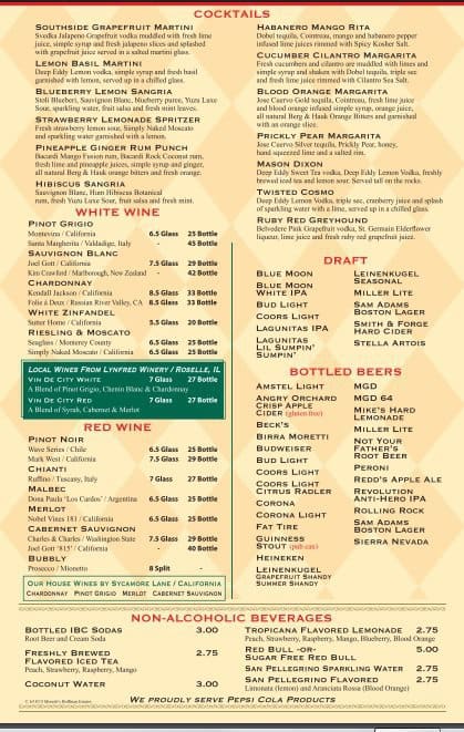 Menu at Moretti's Ristorante pub & bar, Lake in the Hills