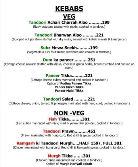 Menu at Sholay Kitchen, Kolkata