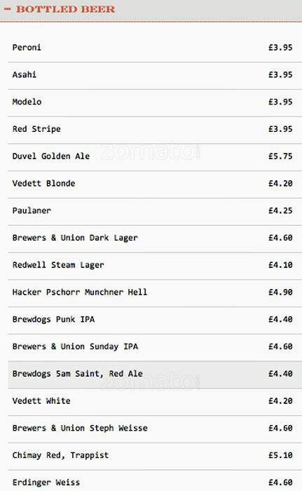 Menu at Hagen & Hyde pub & bar, London